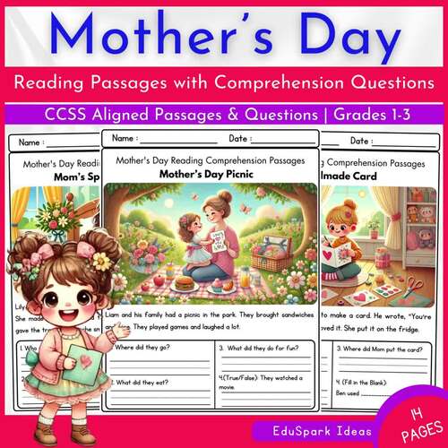 Mother's Day Reading Comprehension Passages for 1st-3rd Grade by ...