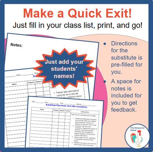 Causes & Effects of the Civil War: 2 US History Sub plans Readings ...