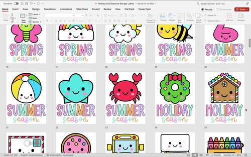 Thematic Monthly/Seasonal/ Holiday Storage Labels by Magical Kinders