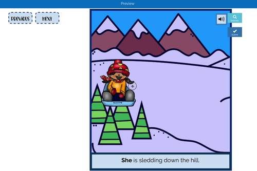 Boom Cards™ | Snow Day Subjective Pronouns | Speech Therapy | TpT