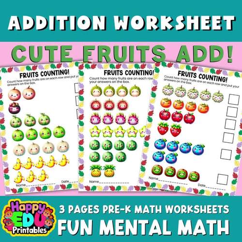 Fruits Counting Activity | 3 Fun and Educational Printable Pages