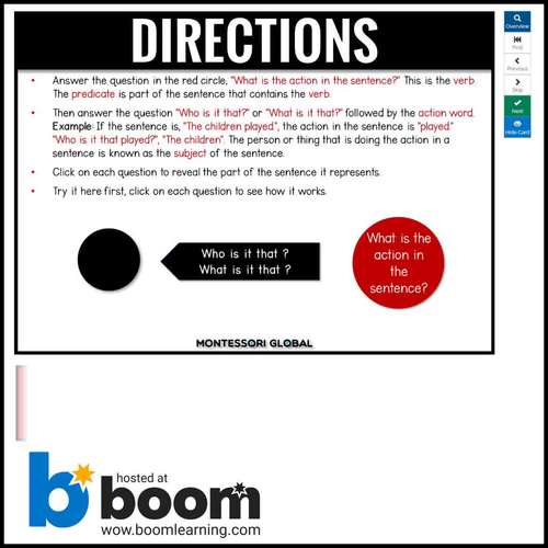 Montessori Sentence Analysis - Boom Cards Set 1 by Montessori Global
