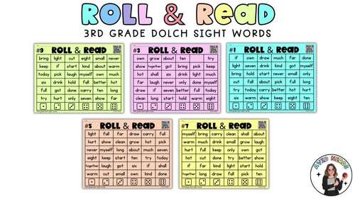 Third Grade High Frequency Sight Word Worksheets | Roll and Read Games