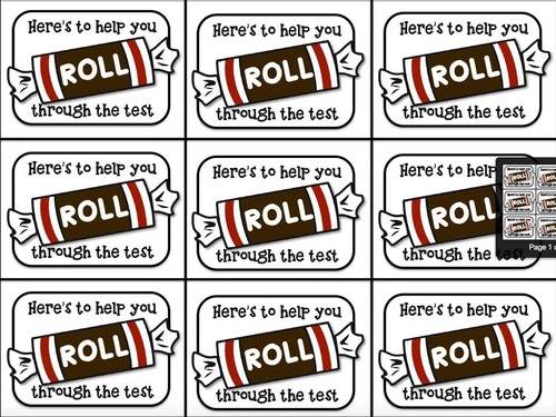 Tootsie Roll Testing Motivation Treat Tags- Here's to help you roll ...