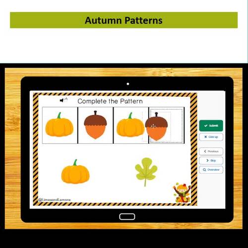 Fall Patterns BOOM CARDS™ Fall Digital Activity by Limes and Lemons