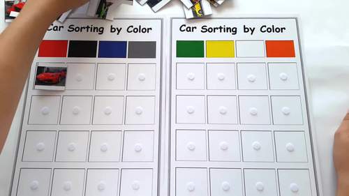 Cars Sorting by Color Activity Special Education Autism Learning Colors