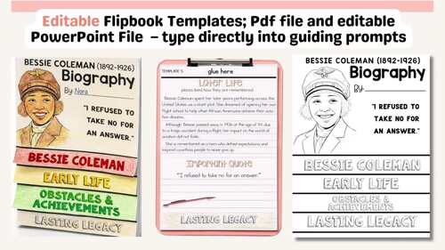 Bessie Coleman Biography Template For Black History and Women's History ...