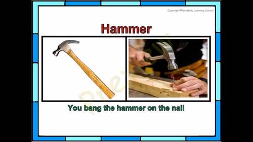 Hand Tools and their Uses - Illustrations with Real Images - POWERPOINT
