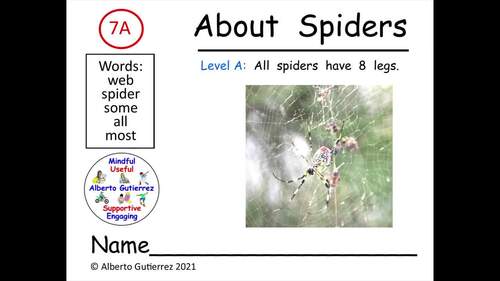 About Spiders Nonfiction: Long Distance Learning #7A by ALBERTO GUTIERREZ