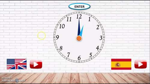 Bilingual telling time practice English and Spanish by Ms Garcia Store