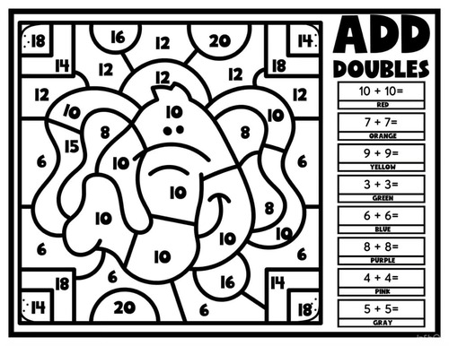 1st Grade Mental Math | Zoo Animals Theme | Adding Doubles | TPT