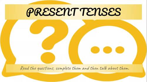 Present tenses Slides to revise forming questions (fully editable)