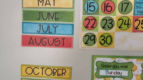 Lemon Classroom Weather Calendar Bulletin Board Set, Classroom Decor