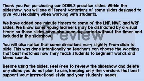 2nd Grade DIBELS Daily Review Practice Slide MAZE NWF ORF Vocab Oral ...