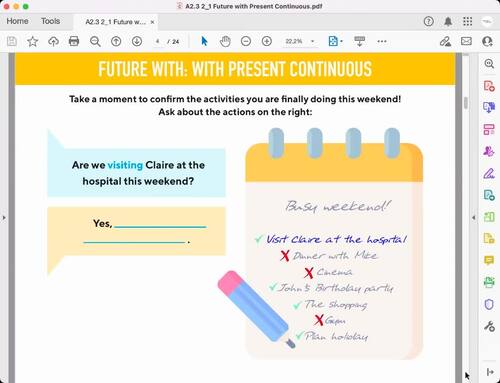ESL Elementary Lesson: Express the Future with the Present Continuous