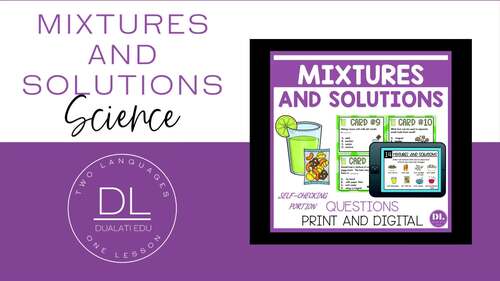 Mixtures and Solutions Task Cards by Dualati Edu Bilingual Resources