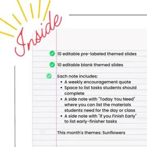 Daily Schedule Template Editable - Daily Agenda Slides Middle School ...