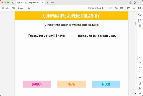 ESL Upper Intermediate Lesson: Learn Comparative Adverbs of Quantity