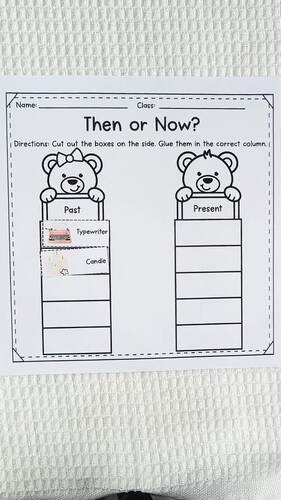 Then & Now Sorting Activity Worksheet– Fun Cut and Paste Social Studies ...