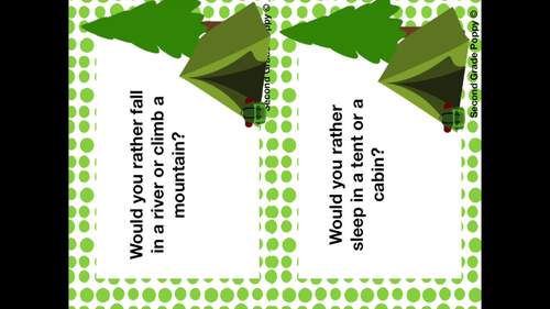 Would you rather..? Outdoor Adventure Edition Distance Learning | TPT