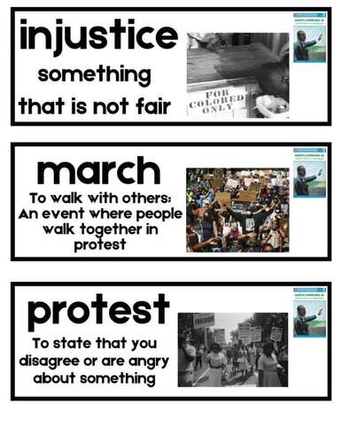 Wit and Wisdom Module 3 Civil Rights Heroes Vocabulary Cards Print Display