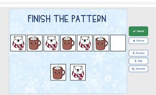 Winter Theme Repeating Patterns Boom Cards | Preschool Digital Activity