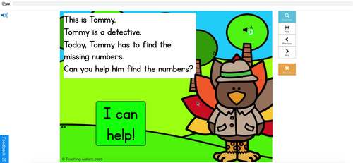 Number Recognition Turkey Detective Game | Thanksgiving Boom Cards