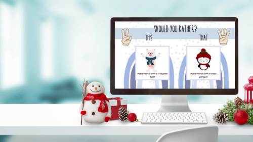 Winter WOULD YOU RATHER Questions This or That | Google Slides PowerPoint