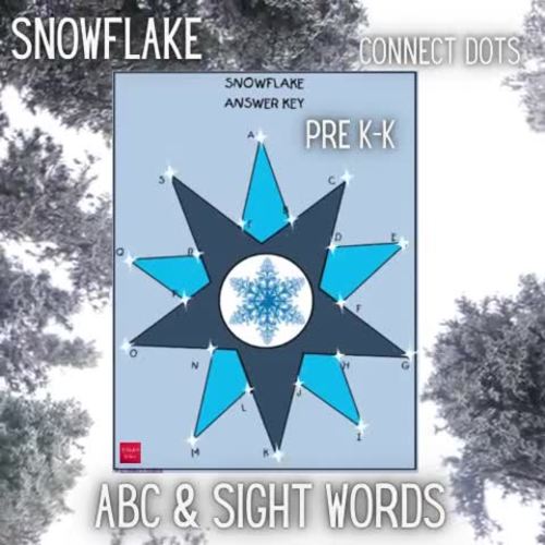 Winter Snowflake Worksheets | Sight Words by A Thinker's Toolbox