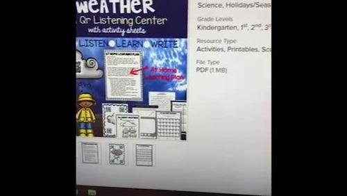 Weather QR Listening Center At Home Distance Learning Unit | TPT