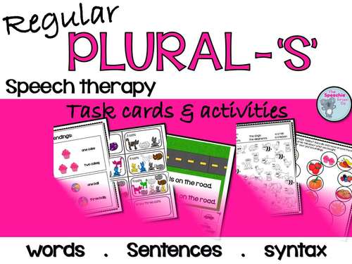Plural s activities for speech therapy by The Speechie from Oz | TPT