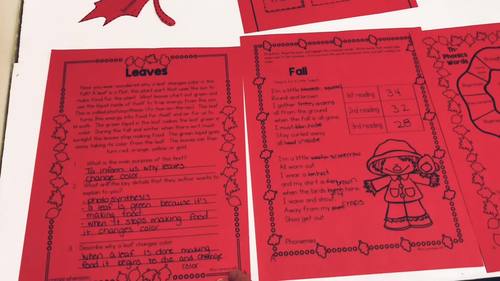 Differentiated Fall Reading Reading Centers by Amy Labrasciano | TpT