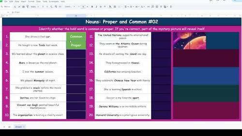 Common and Proper Nouns Grammar Activity Digital Google Classroom Self ...