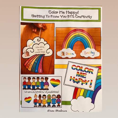 Rainbow Craft Getting to Know You Icebreaker All About Me Writing ...