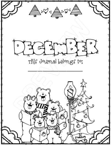 Write it! December Journal Prompts, Word Lists, and Cover Pages | TPT