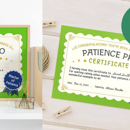 Patience Pro Certificate of Achievement for Students | Recognition Award