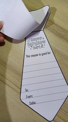 Fathers Day Coupon Book Blank Tie Craft Writing Activities Father's ...
