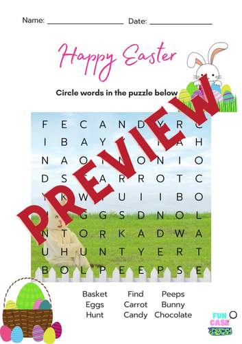 Easter Worksheets, word search, and activities 23 pages! by FUN CASE