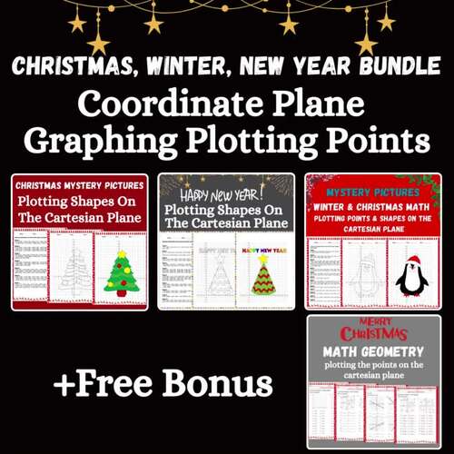Christmas Winter New Year Plotting Points On the Cartesian Plane Bundle ...