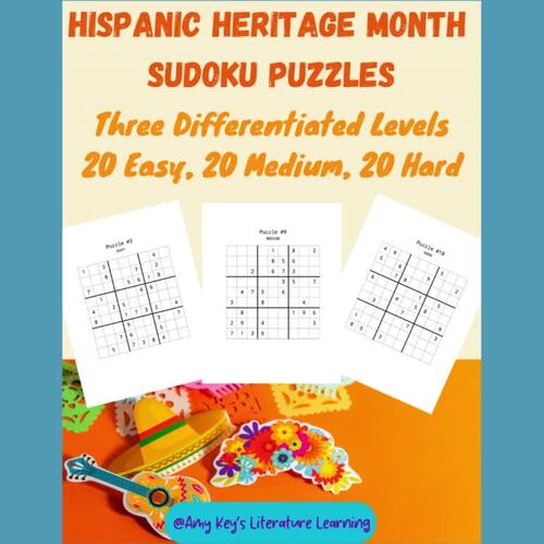 Sudoku Kids Hispanic Heritage Month Activities Logic Puzzles Math ...