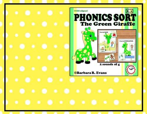 PHONICS SORT Green Giraffe Literacy Center Hard G Soft G Phonics Activity