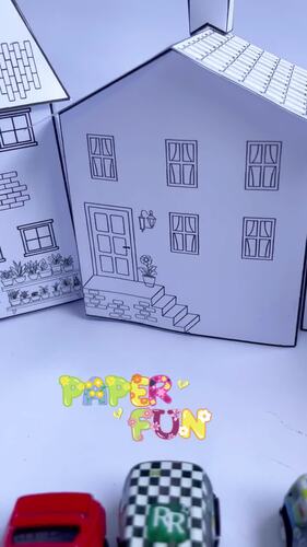 Printable Paper House Craft Template 3D | Fold & Glue Houses Activity ...
