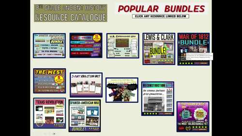 8TH GRADE AMERICAN HISTORY - THE ULTIMATE BUNDLE OF 350 RESOURCES