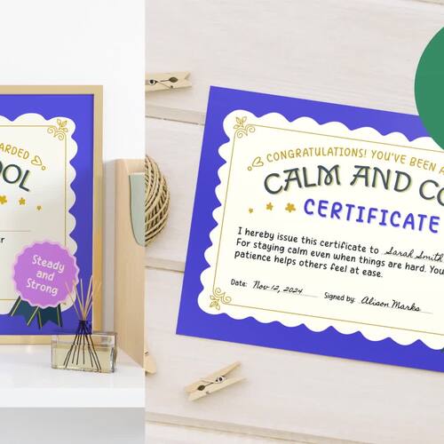 Calm & Cool Certificate of Achievement | Recognition Award Certificate