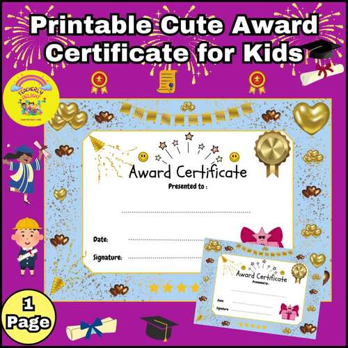 Cute & Colorful Kids Award Certificate Classroom End of Year | TPT