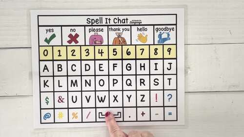 Spell It Chat Communication Board for Autism, Apraxia, Aphasia, AAC