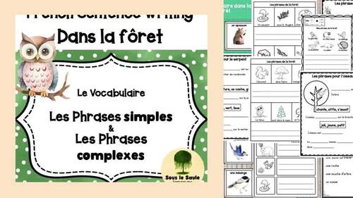 French Sentence Writing Dans la Forêt - Les Phrases | TPT