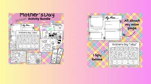 Mother's Day Printable Bundle | Colouring Cards, Bookmarks & Placemats ...