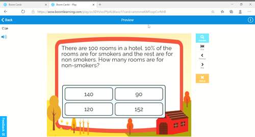 Percent Of A Number Boom Cards Fall Autumn by Language Forum | TPT