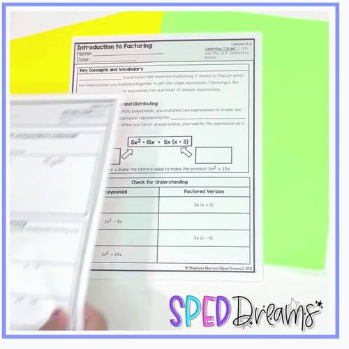 Factoring Using the GCF Method Guided Notes Practice Exit Ticket Sped ...